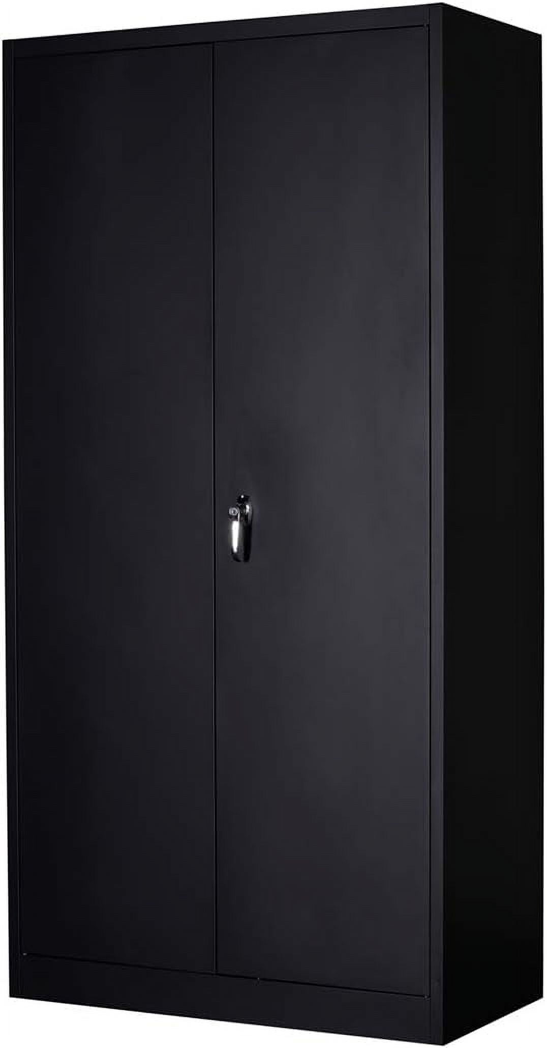 Tall Metal Storage Cabinet,Steel Storage Cabinet with 2 Doors and 4 ...