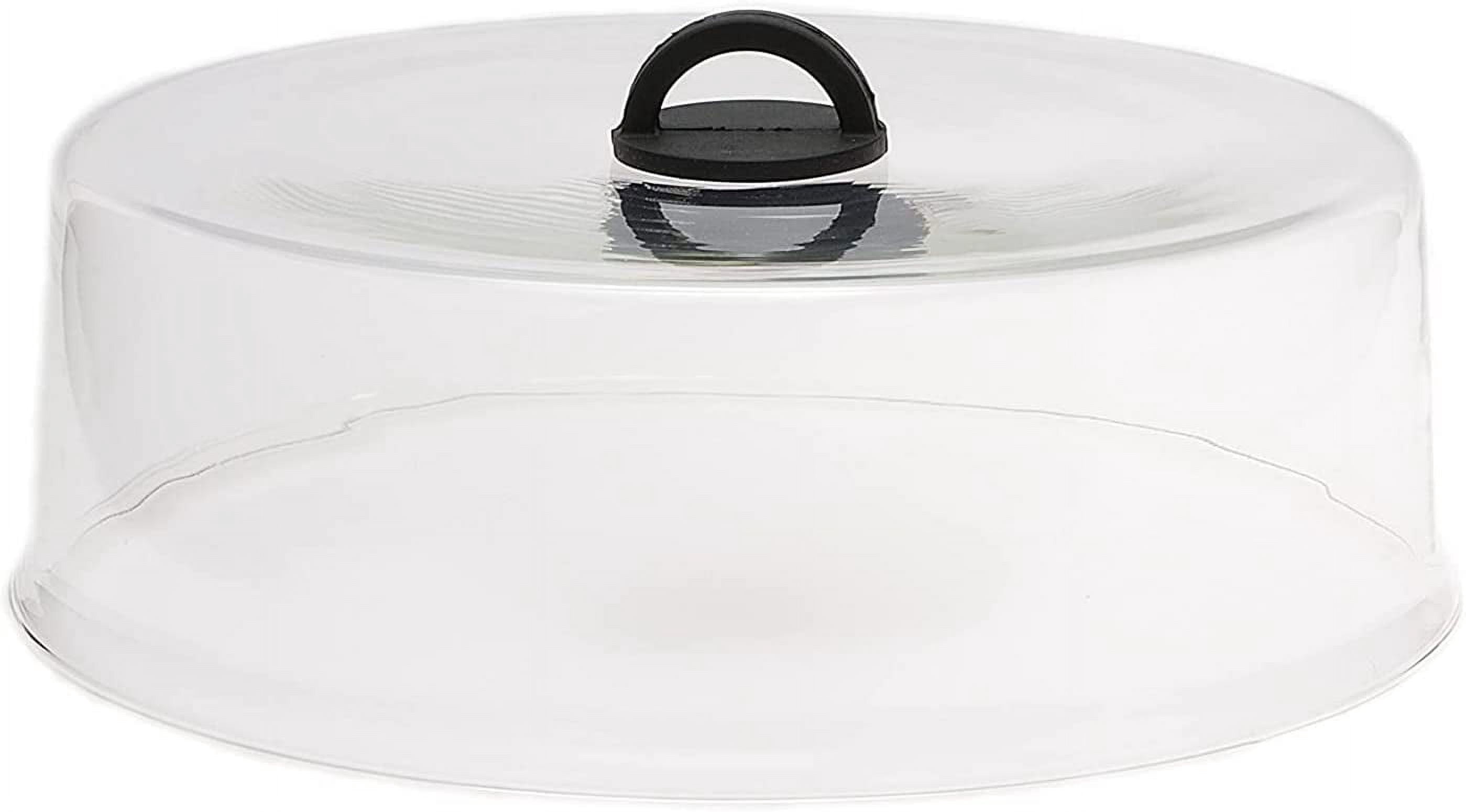 Tall Microwave Tempered Borosilicate Glass Plate Cover with Black Easy ...