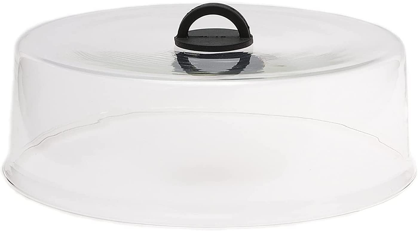 Tall Microwave Tempered Borosilicate Glass Plate Cover with Black Easy ...