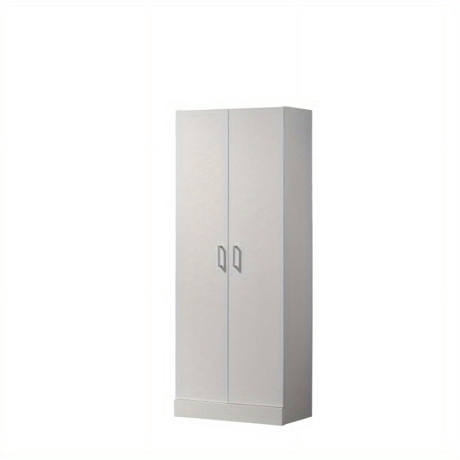 Tall Modern Double Door Storage Cabinet – Sleek White Design with Ample ...