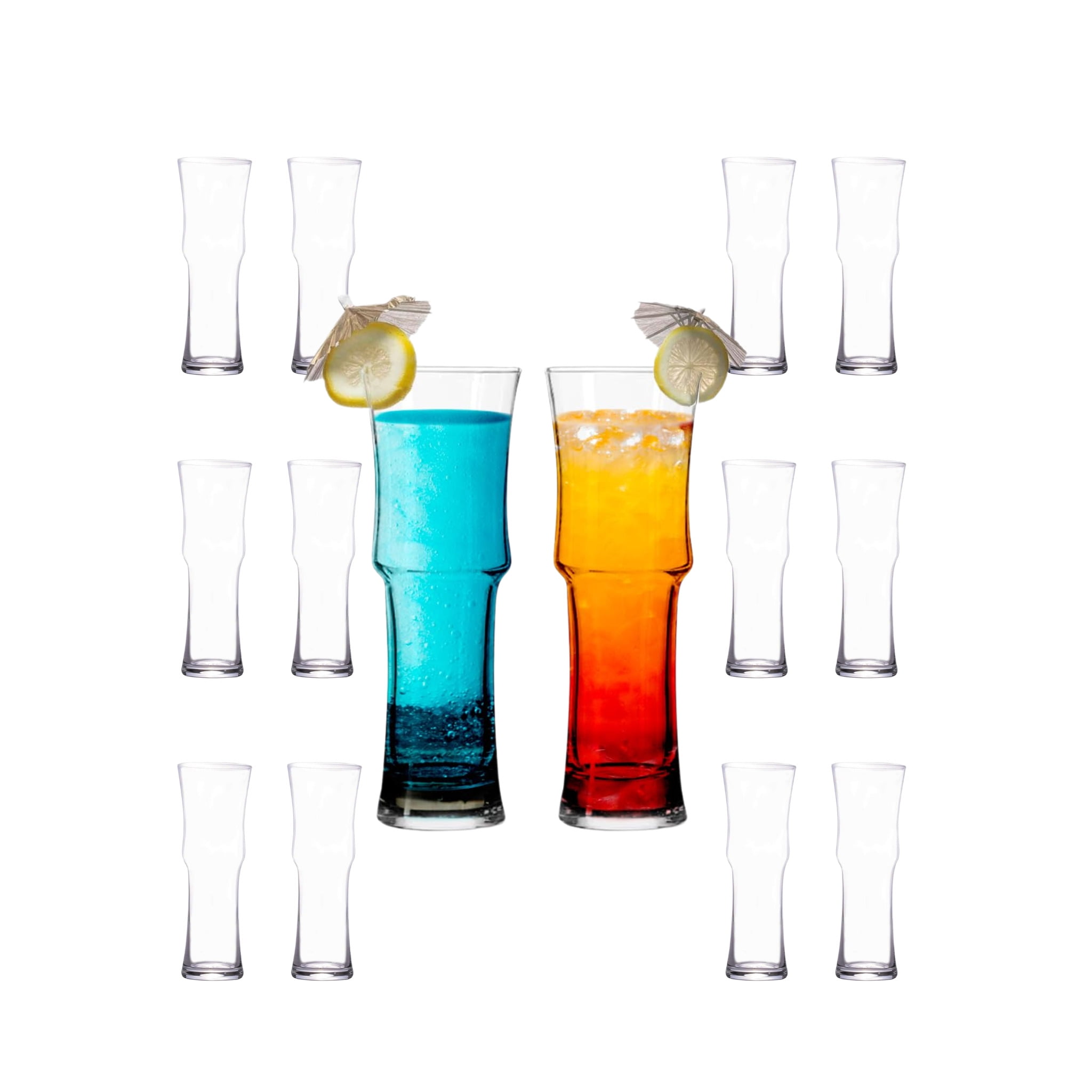 Tall Napoli Hurricane Cocktail Glasses - Handcrafted Cocktail Glass Set ...