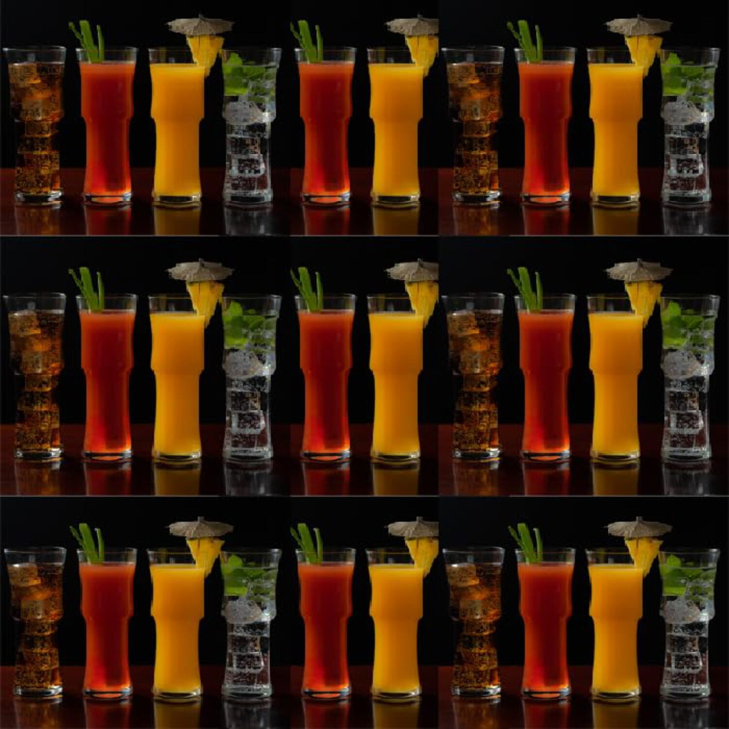 Tall Napoli Hurricane Cocktail Glasses - Handcrafted Cocktail Glass Set ...