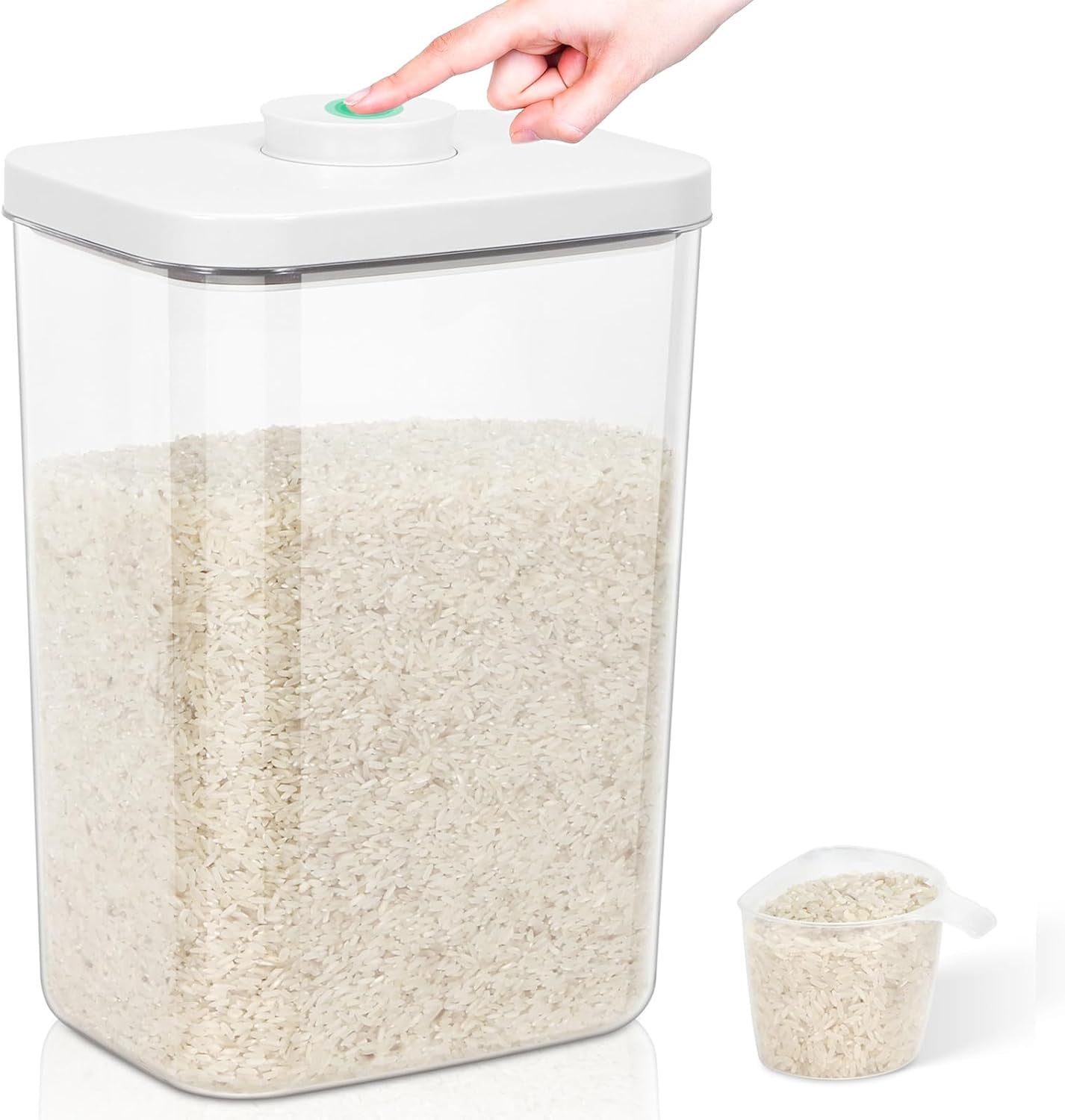 Tall Narrow 25 Lbs Flour Storage Container with Automatic Flip-up Lid ...