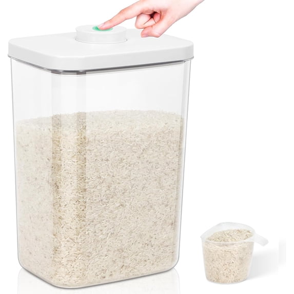 Tall Narrow 25 Lbs Flour Storage Container with Automatic Flip-up Lid ...