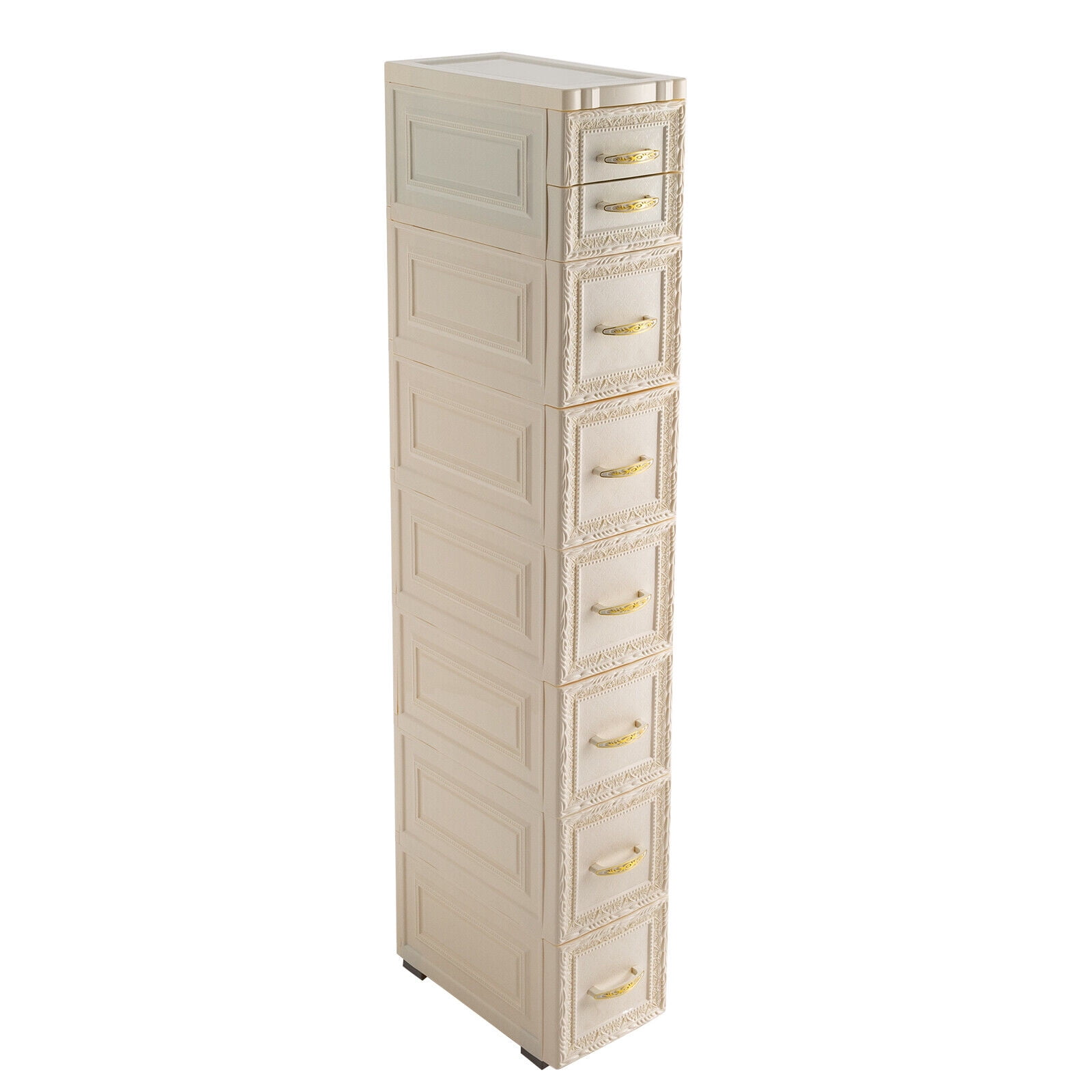 8 Drawers Floor Cabinet,Tall Narrow Storage Cabinet Tower Bathroom ...