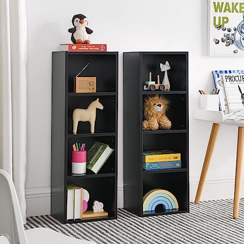 Tall Narrow Bookcase,8-Tier Media Tower Rack,71 Inches Open Shelf ...
