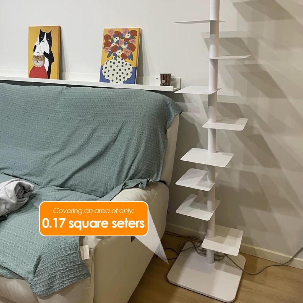 Tall Narrow Spine Bookshelf, 9-Tier Metal Book Tower Organizer, Space ...