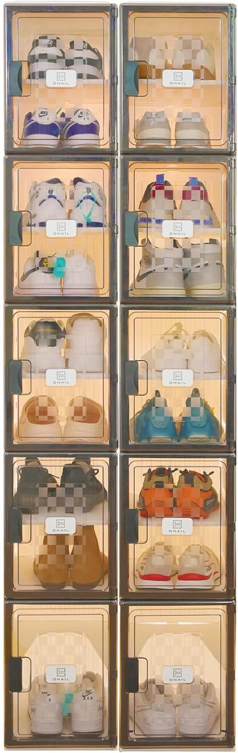 Tall Narrow Storage Cabinet with Clear Door, Space-Saving Shoe Rack ...