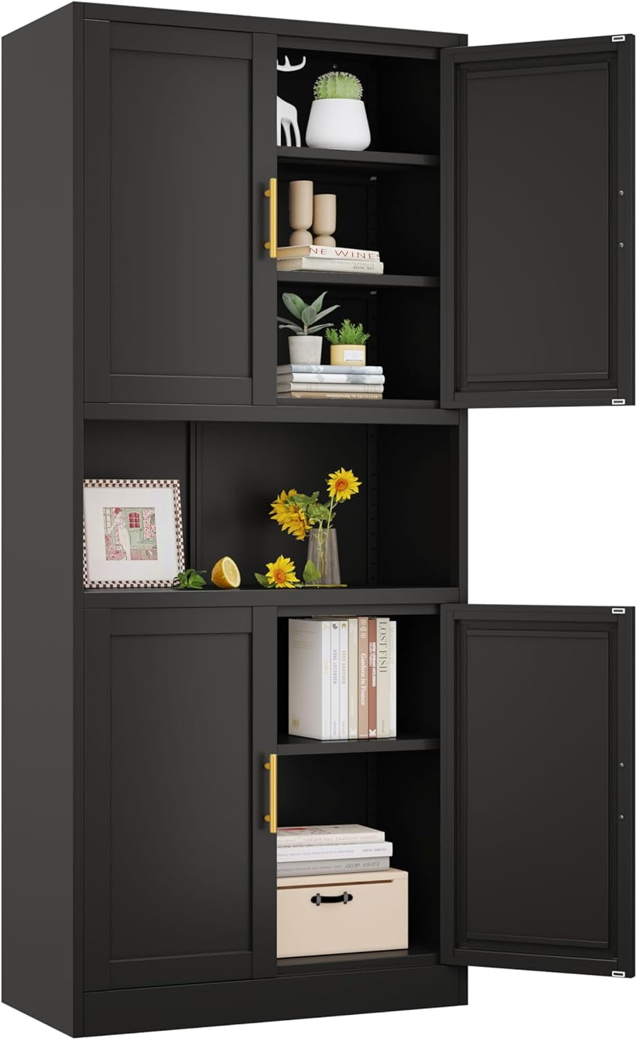 Tall Narrow Storage Cabinet, Tall Bathroom Cabinet with Doors and ...