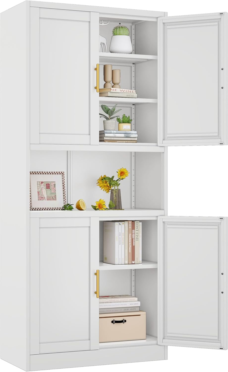 Tall Narrow Storage Cabinet, Tall Bathroom Cabinet with Doors and ...