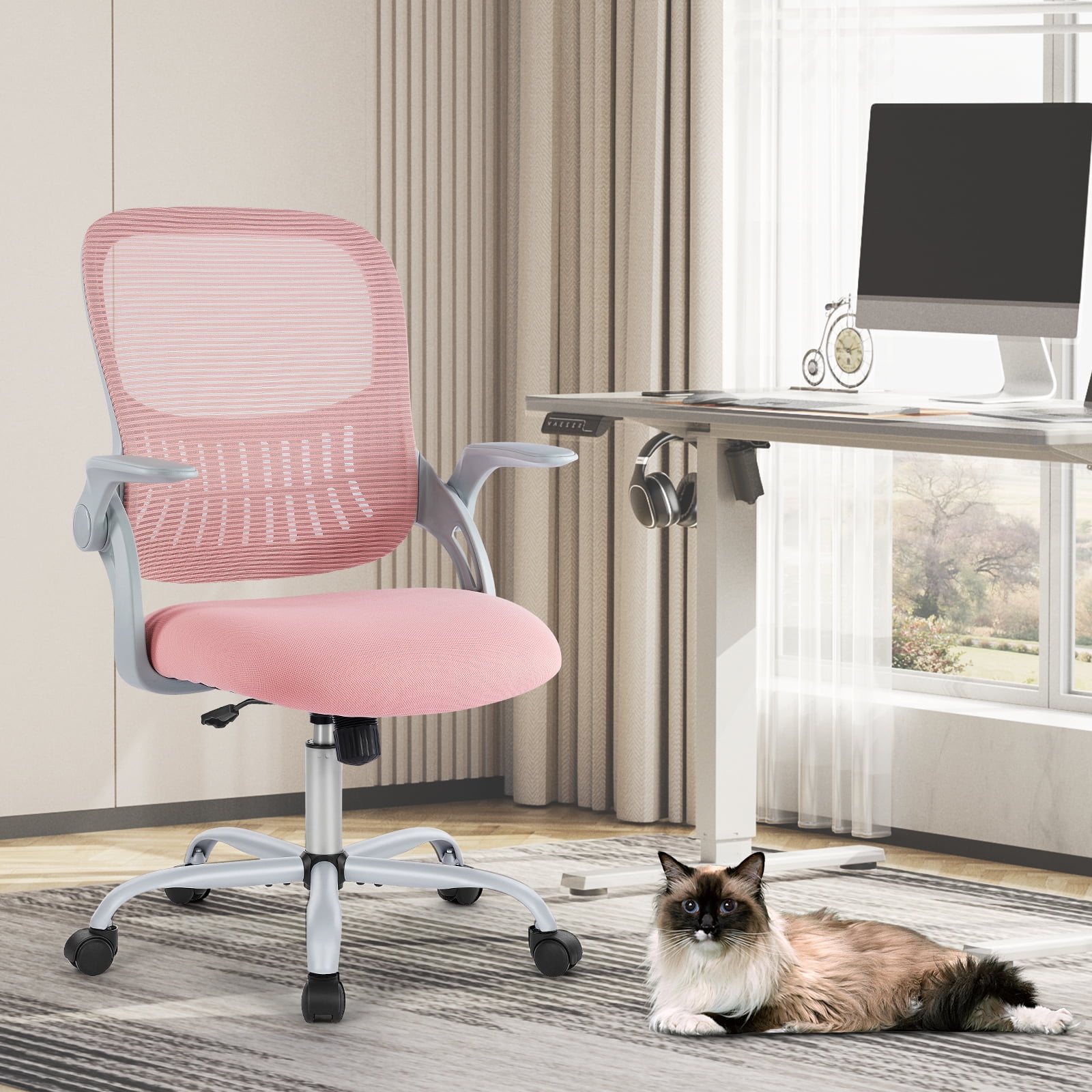 Tall Office Chair for Standing Desk with Adjustable Foot Ring, Counter ...