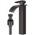 Tall Oil Rubbed Bronze Bathroom Faucet with Pop Up Drain Modern Single ...