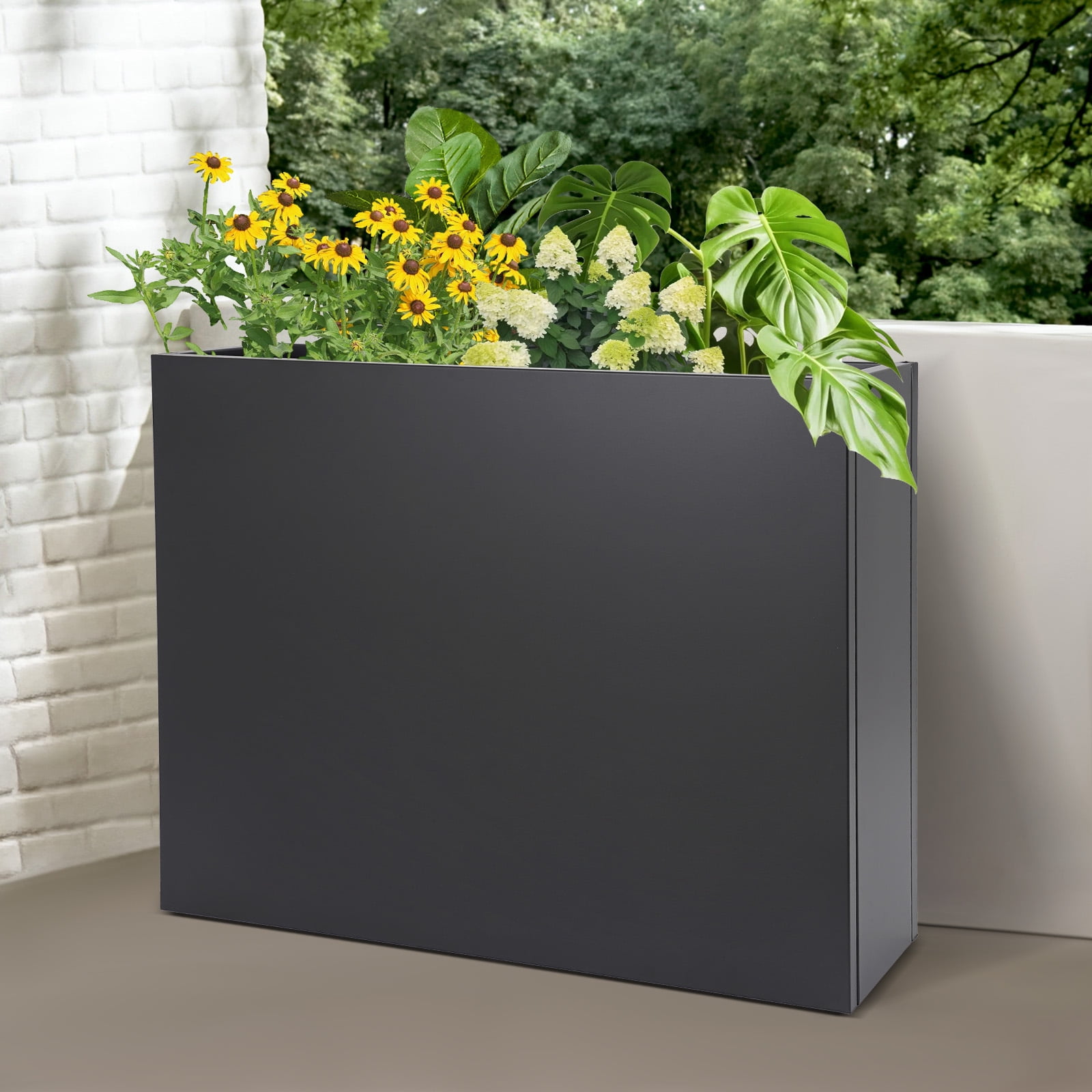 Tall Outdoor Planter Box, Rectangular Planter Box, Metal Planter Box ...