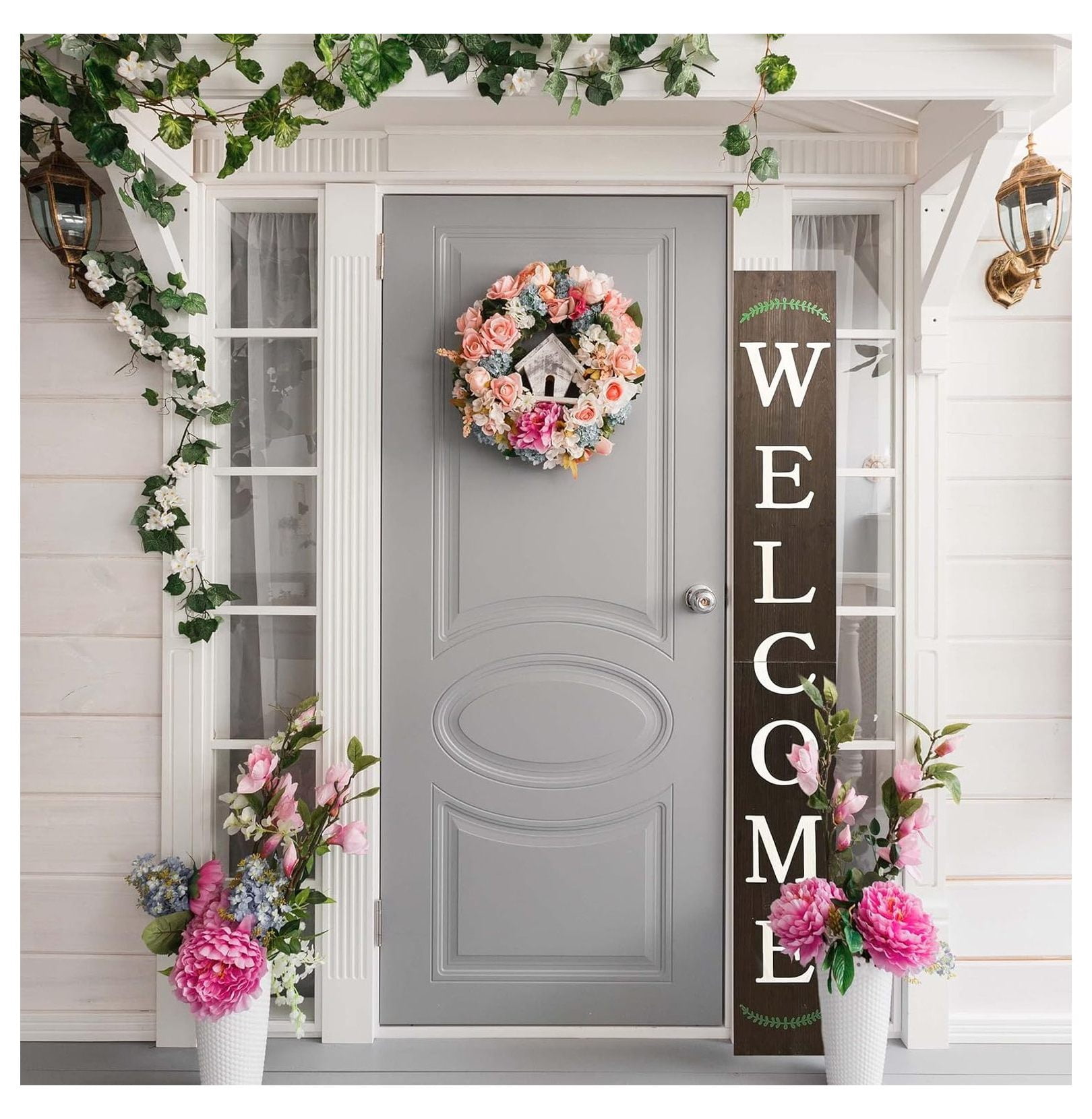 Tall Outdoor Welcome Sign, 6ft Brown Rustic Modern Farmhouse Welcome ...