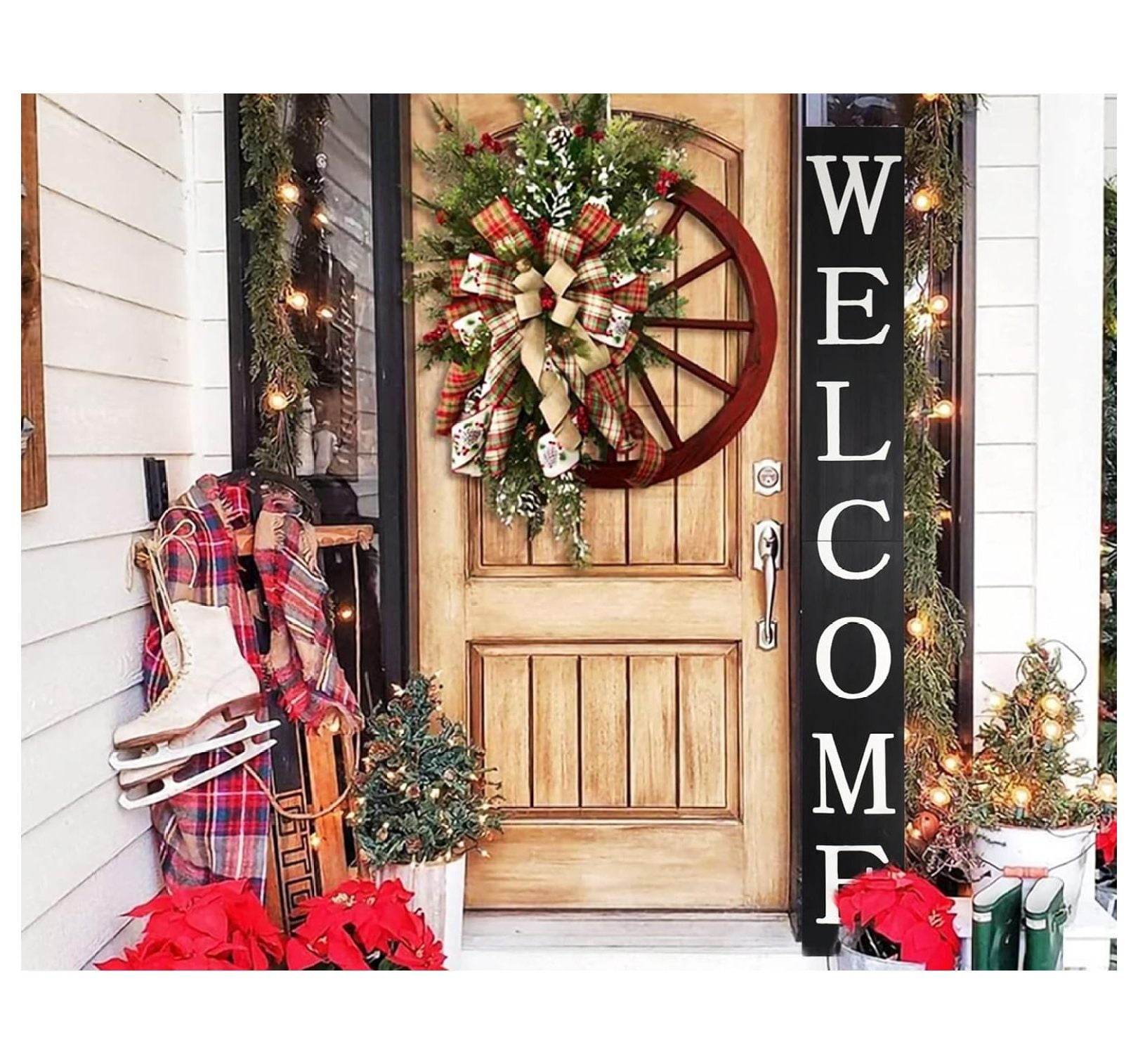 Tall Outdoor Welcome Sign for Front Door, 6ft Black ,Rustic Tall ...