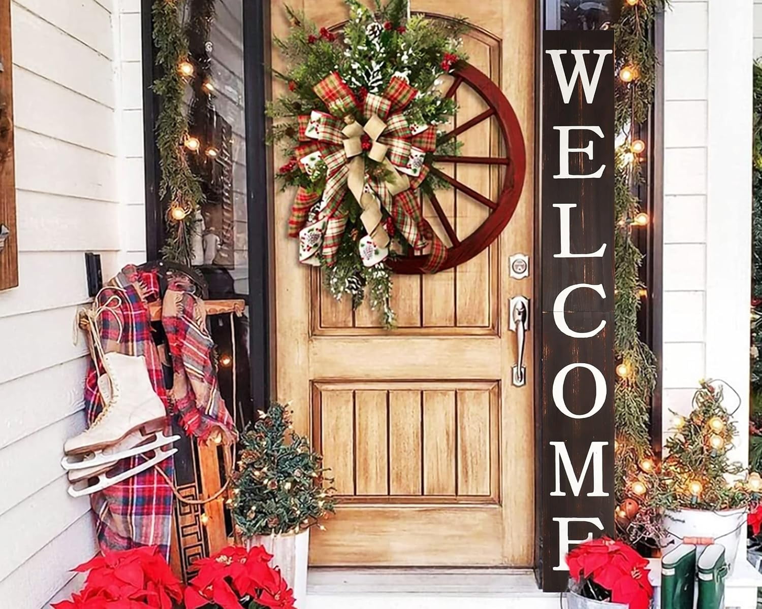 Tall Outdoor Welcome Sign for Front Door, 6ft Brown Welcome Sign,Rustic ...