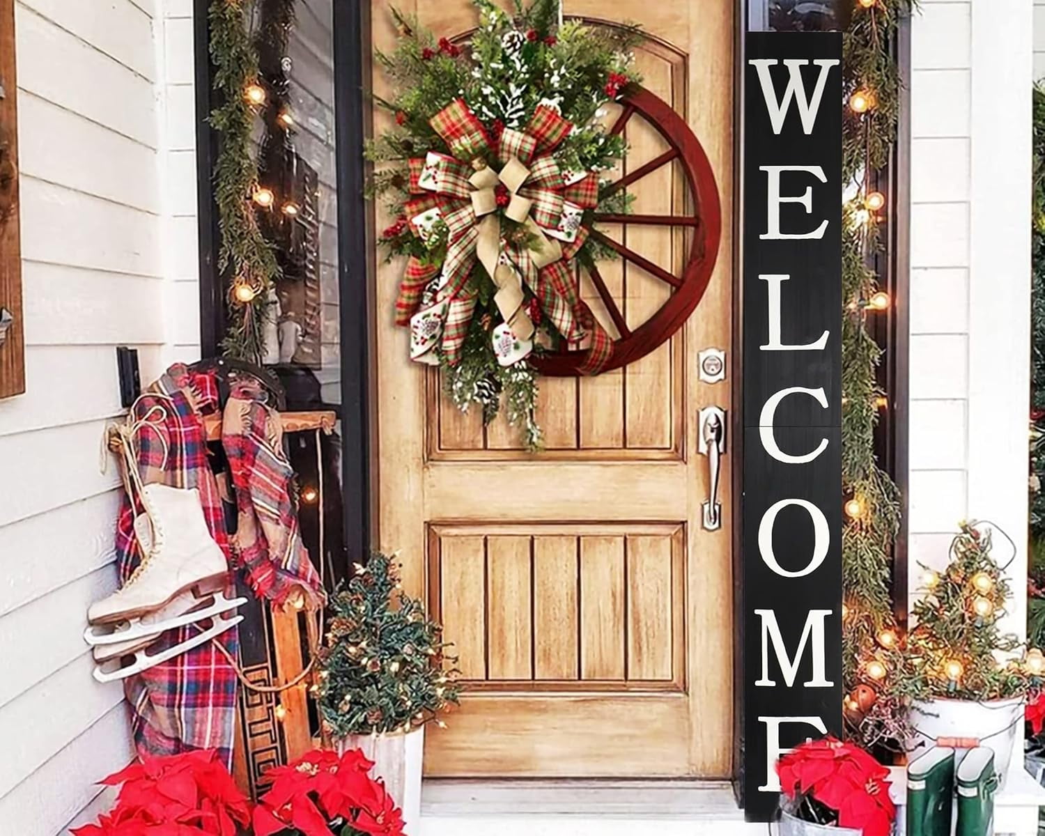 Tall Outdoor Welcome Sign for Front Door, Sign,Rustic Tall Welcome Sign ...