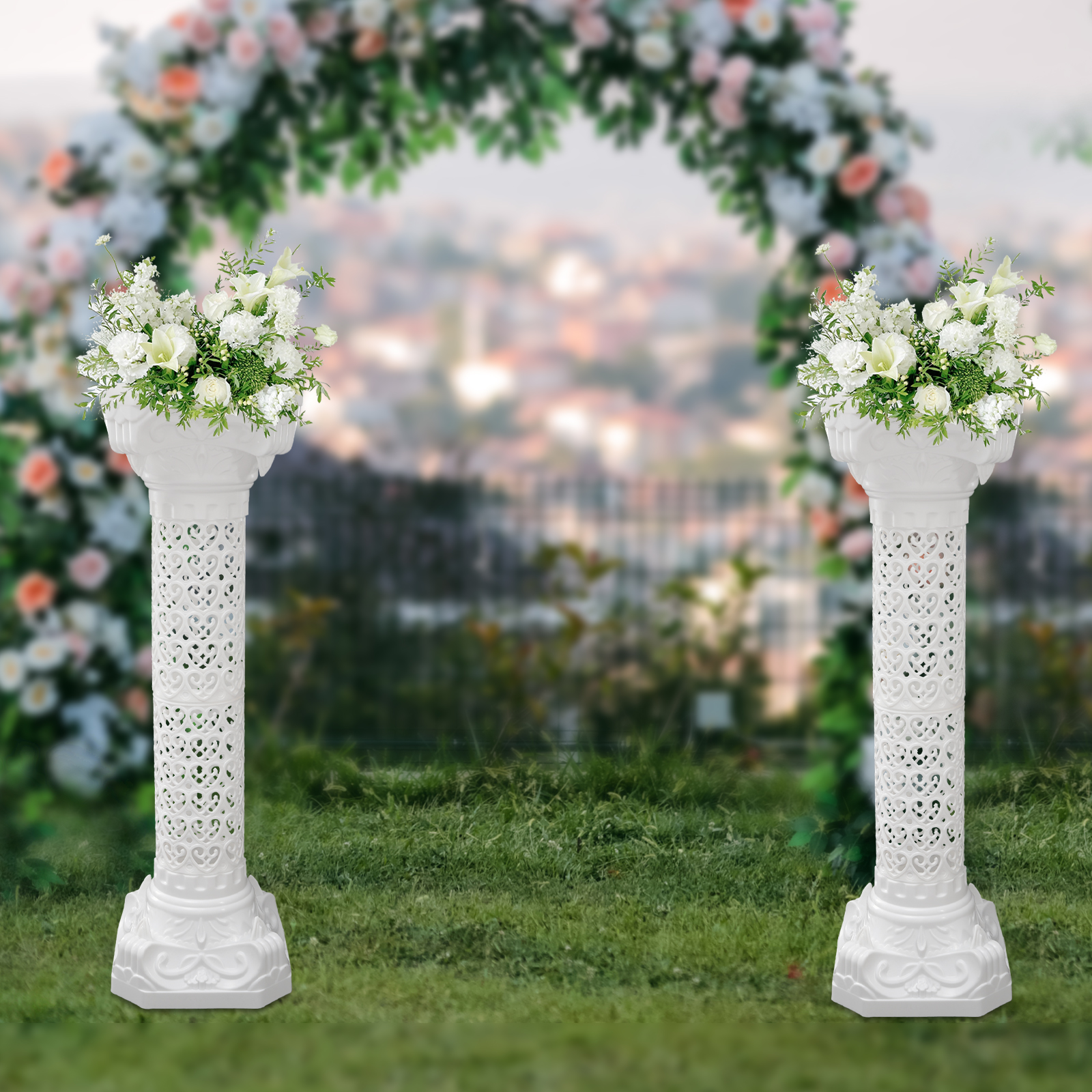 Wedding Pillars Columns For Ceremony Aazon.co: 8 PCS Tall Roan Colun ...