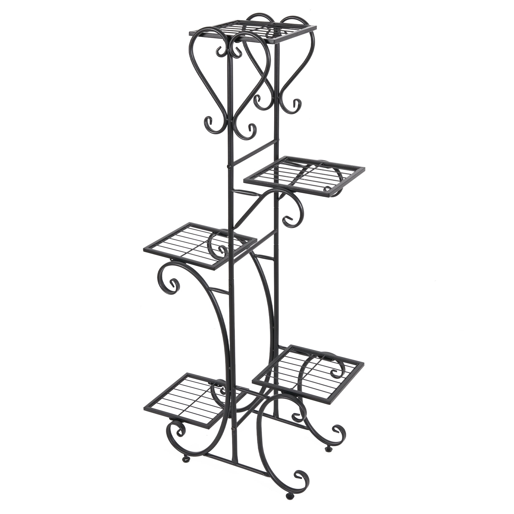 Tall Plant Rack Stand 5 Tiered Metal Plant Shelf Garden Flower Pots ...