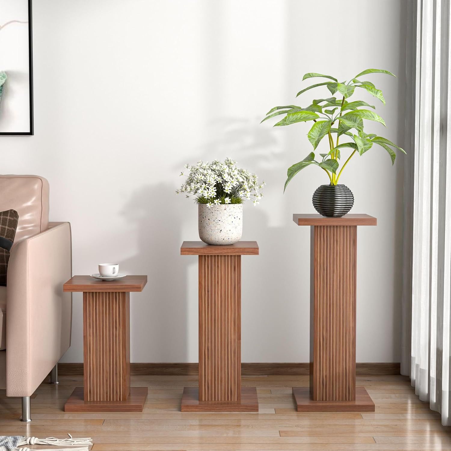 Tall Plant Stand for Indoor Outdoor,set of 3 Corner Plant Stand for ...