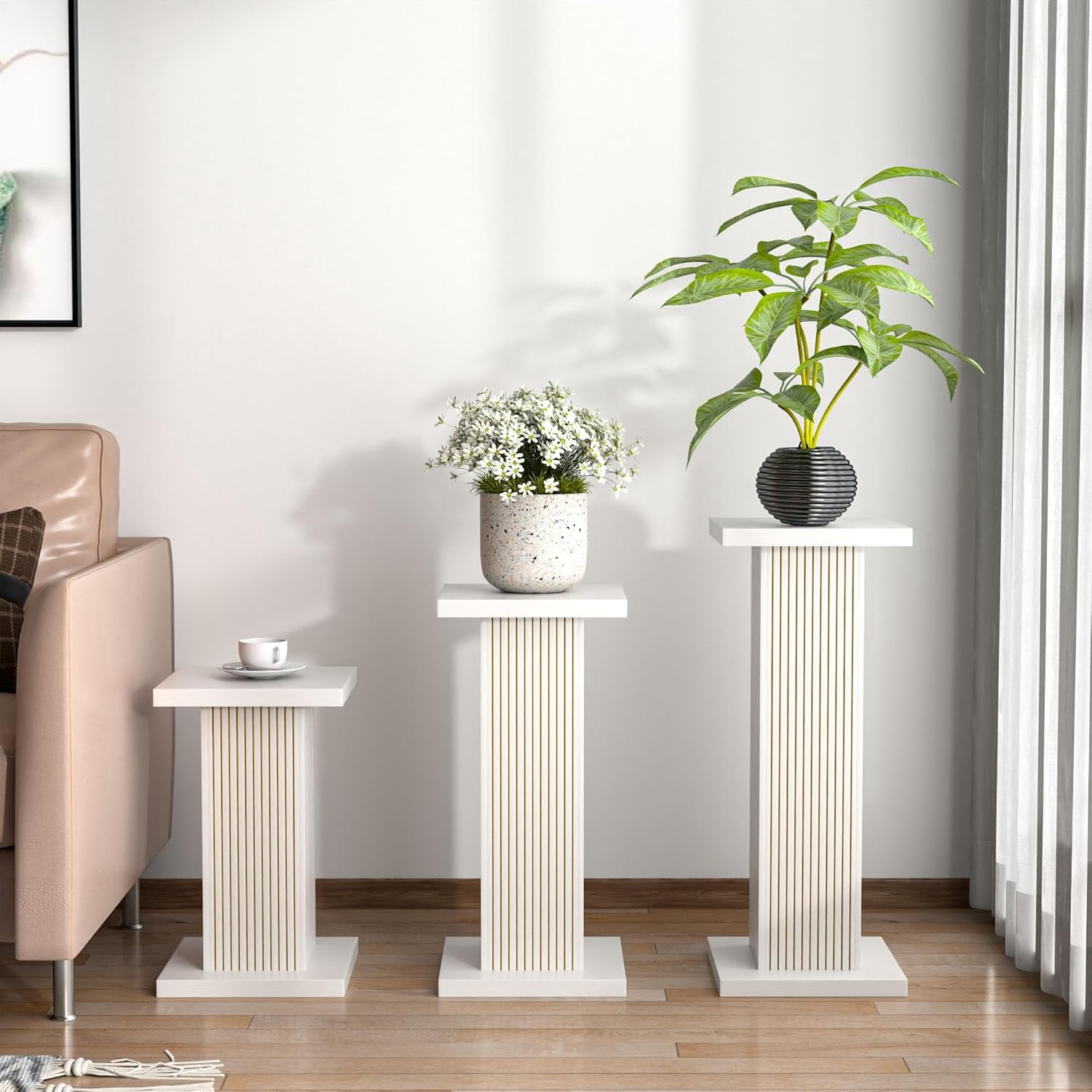Tall Plant Stand for Indoor Outdoor,set of 3 Corner Plant Stand for ...