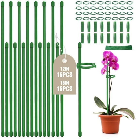 Tall Plant Support Stakes 32 Pack, Rust-Proof Fiberglass Sticks for ...