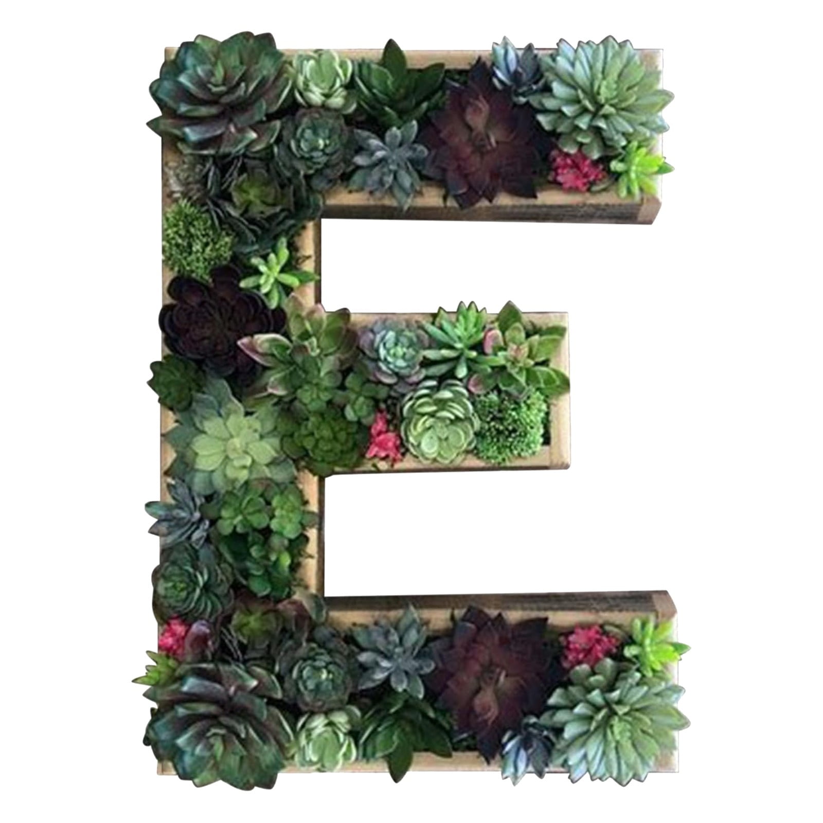 Tall Planter Decorative Wall Wooden Monogram Letters with Artificial ...