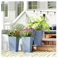Tall Planters Outdoor Set of 3, 24 Inch Tapered Plant Pots, Rattan ...