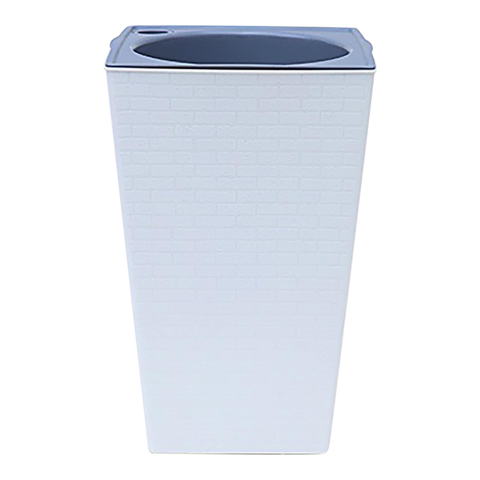 Tall Planters - Plastic White Square Plant Pots - Modern Big Tapered ...