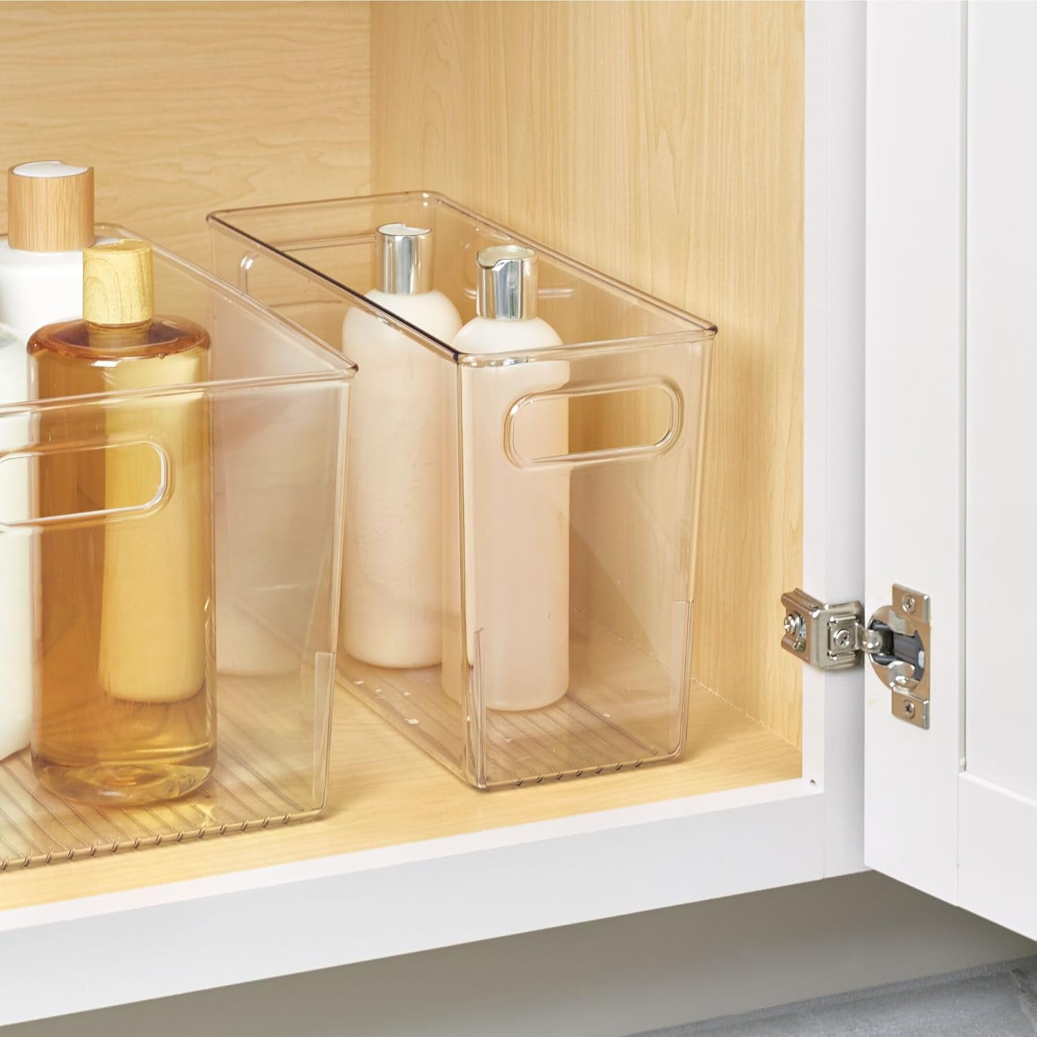 Tall Plastic Storage Bin with Handles for Fridge or Freezer - Set of 4 ...
