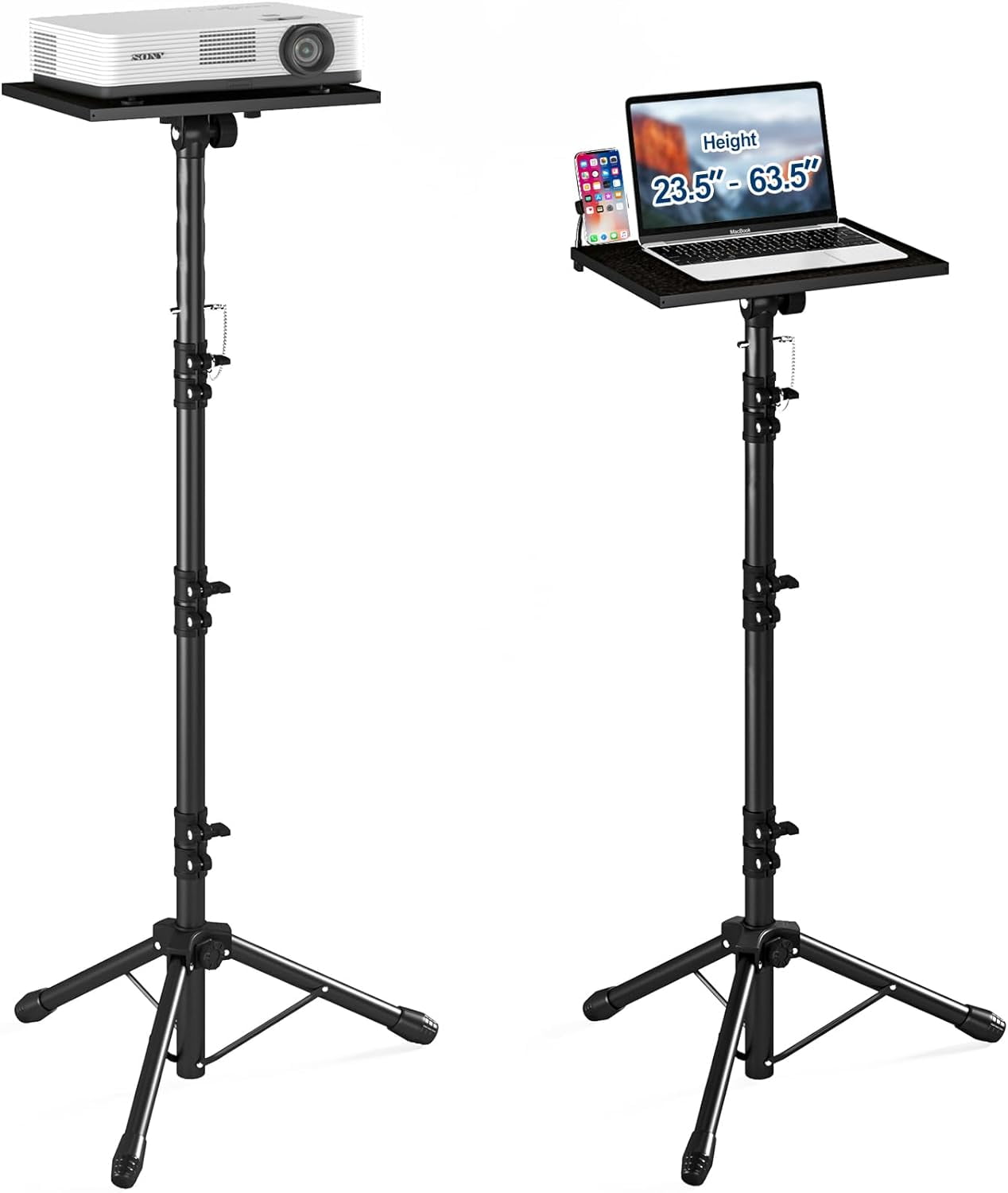 Tall Projector Stand Heavy-duty from 23.5" to 63.5" with Safety Latch ...