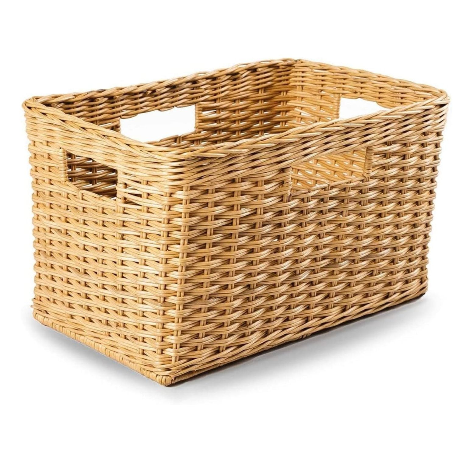 Tall Rectangular Wicker Storage Basket, Medium, 20 in L x 13 in W x 11 ...