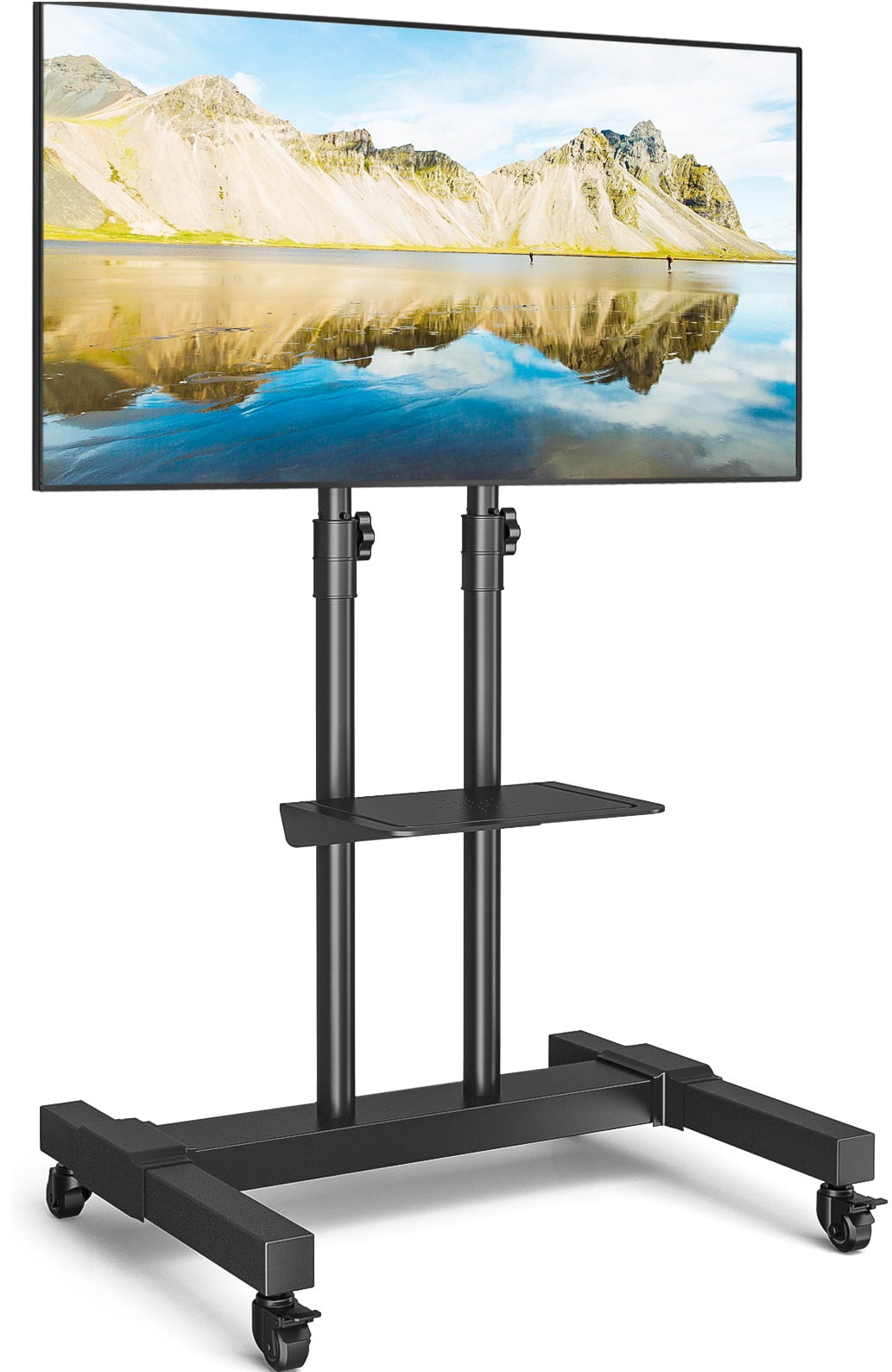 Tall Rolling TV Stand for 32 to 85 Inch Flat Panel TVs Tilt, Black ...