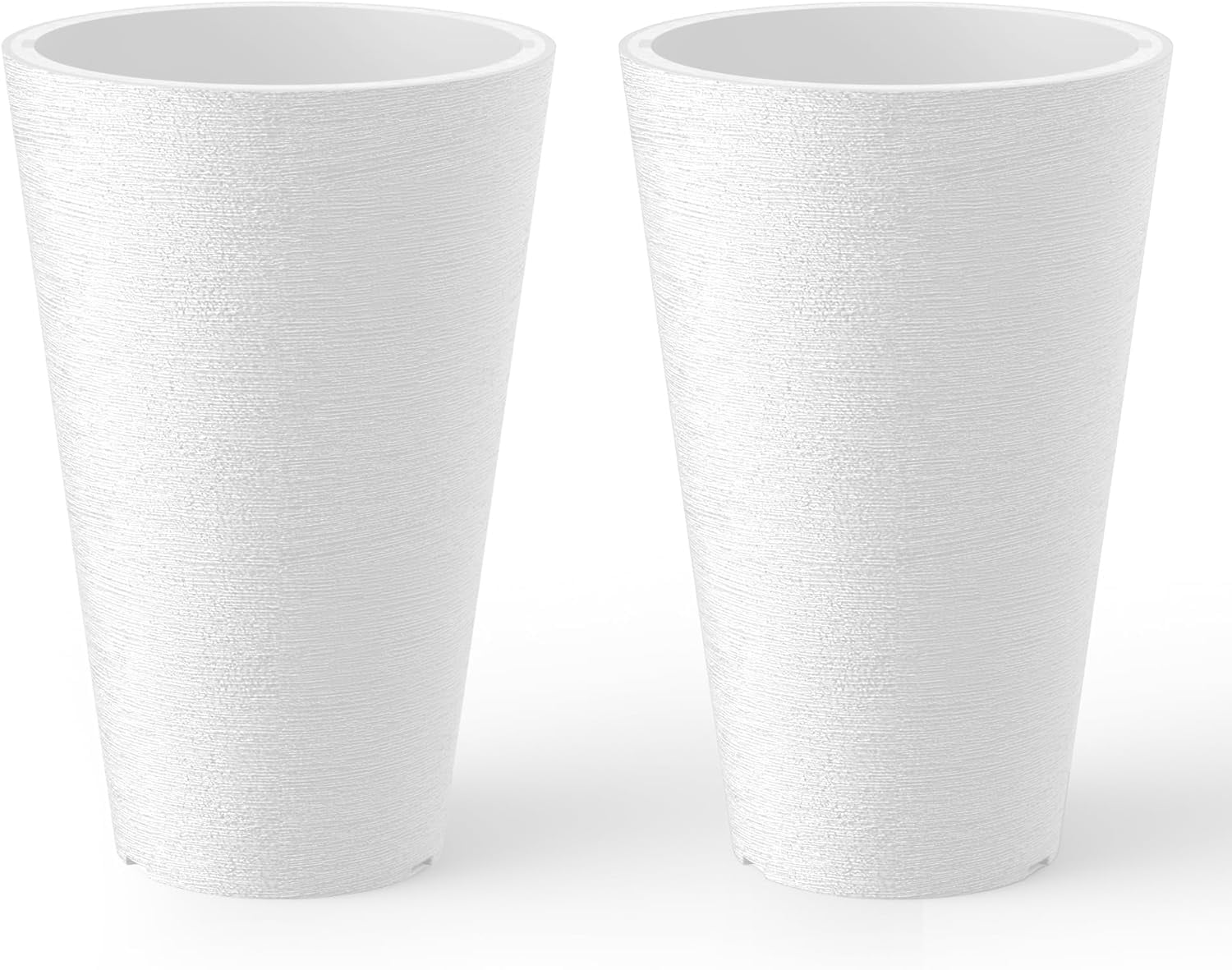 Tall Round Planter Set of 2, 13 Inch Tall Decorative Planter Pots for ...
