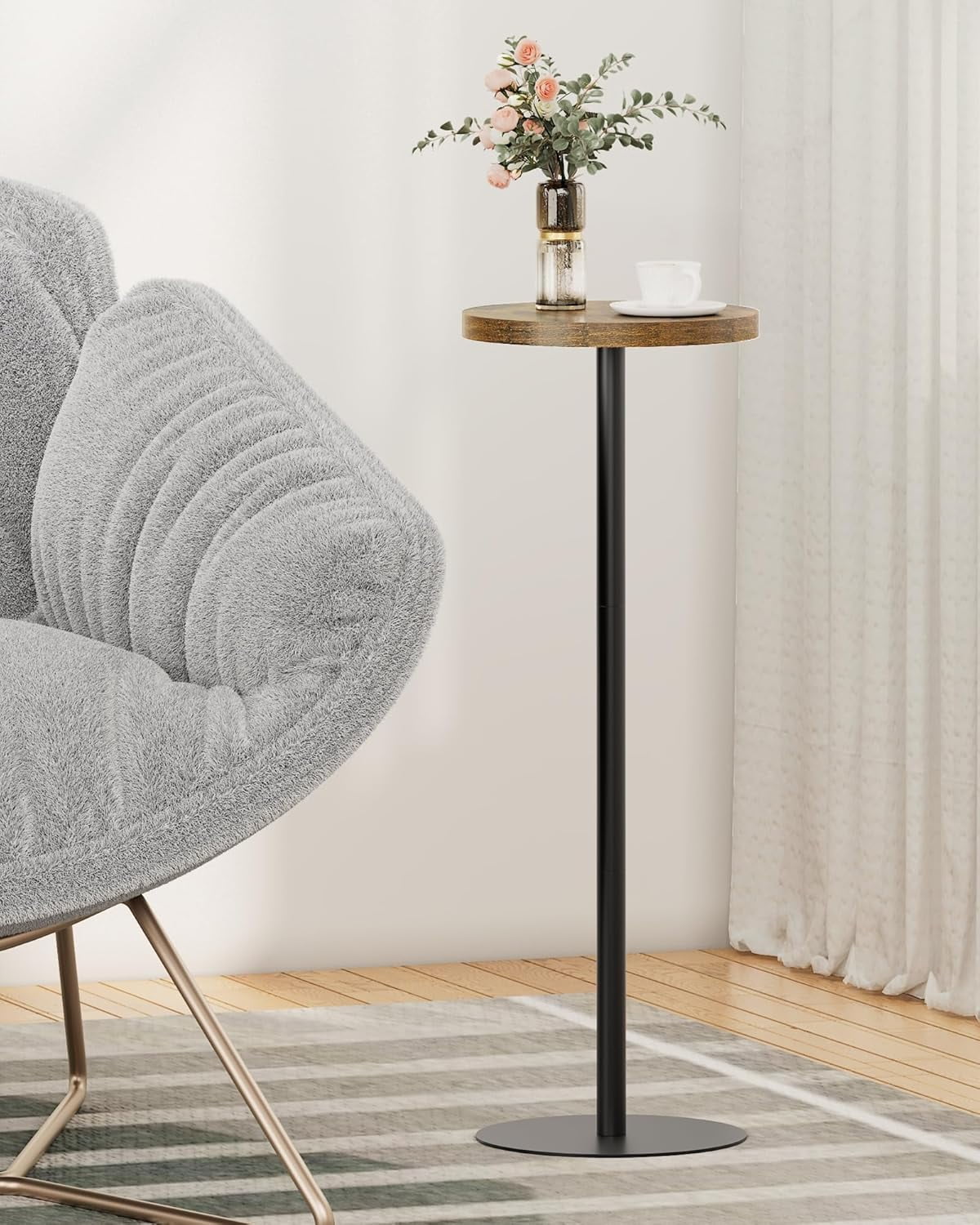 Tall Round Side Table, Small End Table, Beside Table, Drink Table ...