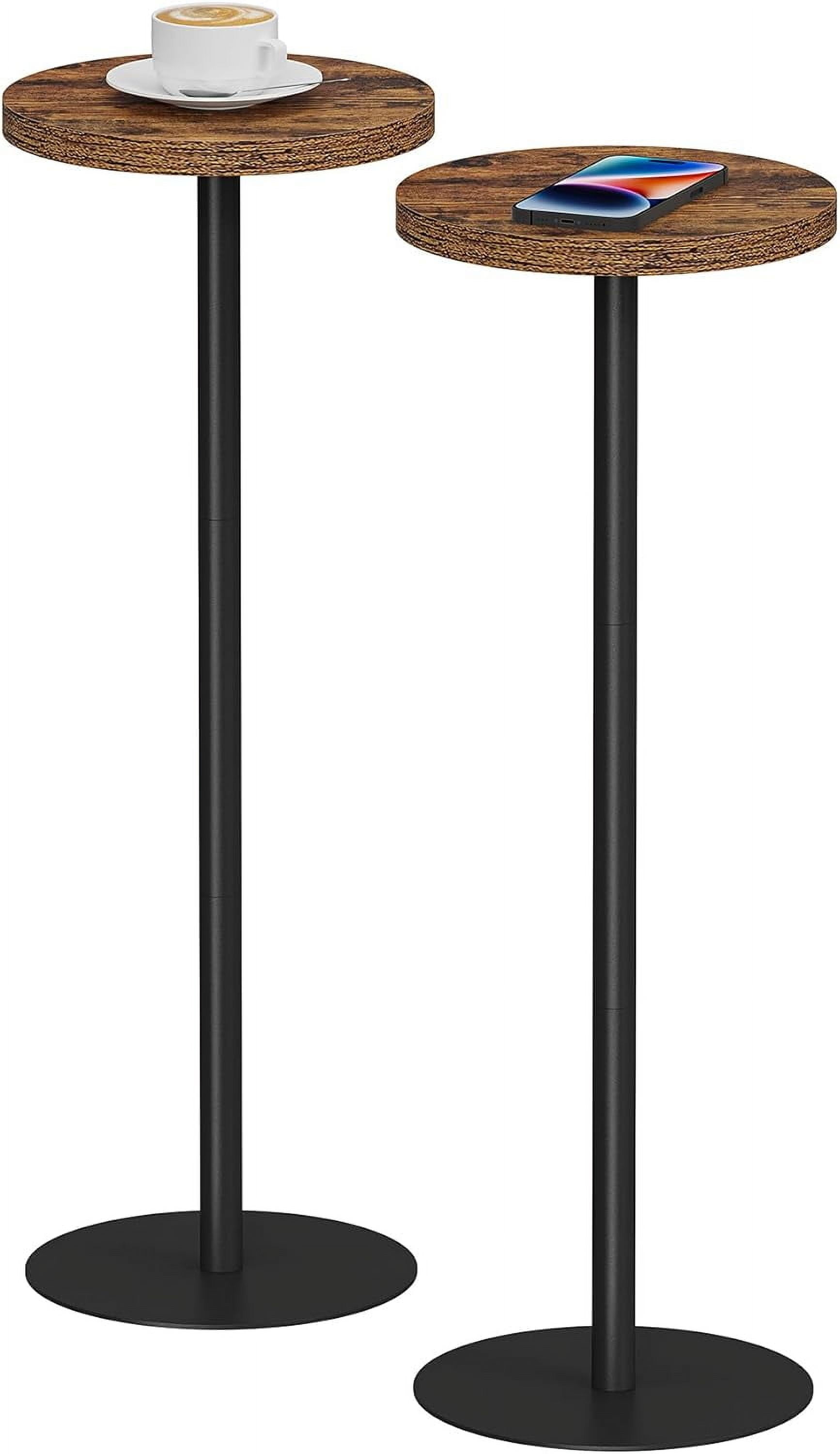 Tall Round Side Table, Small End Table, Set of 2, Beside Table, Drink ...