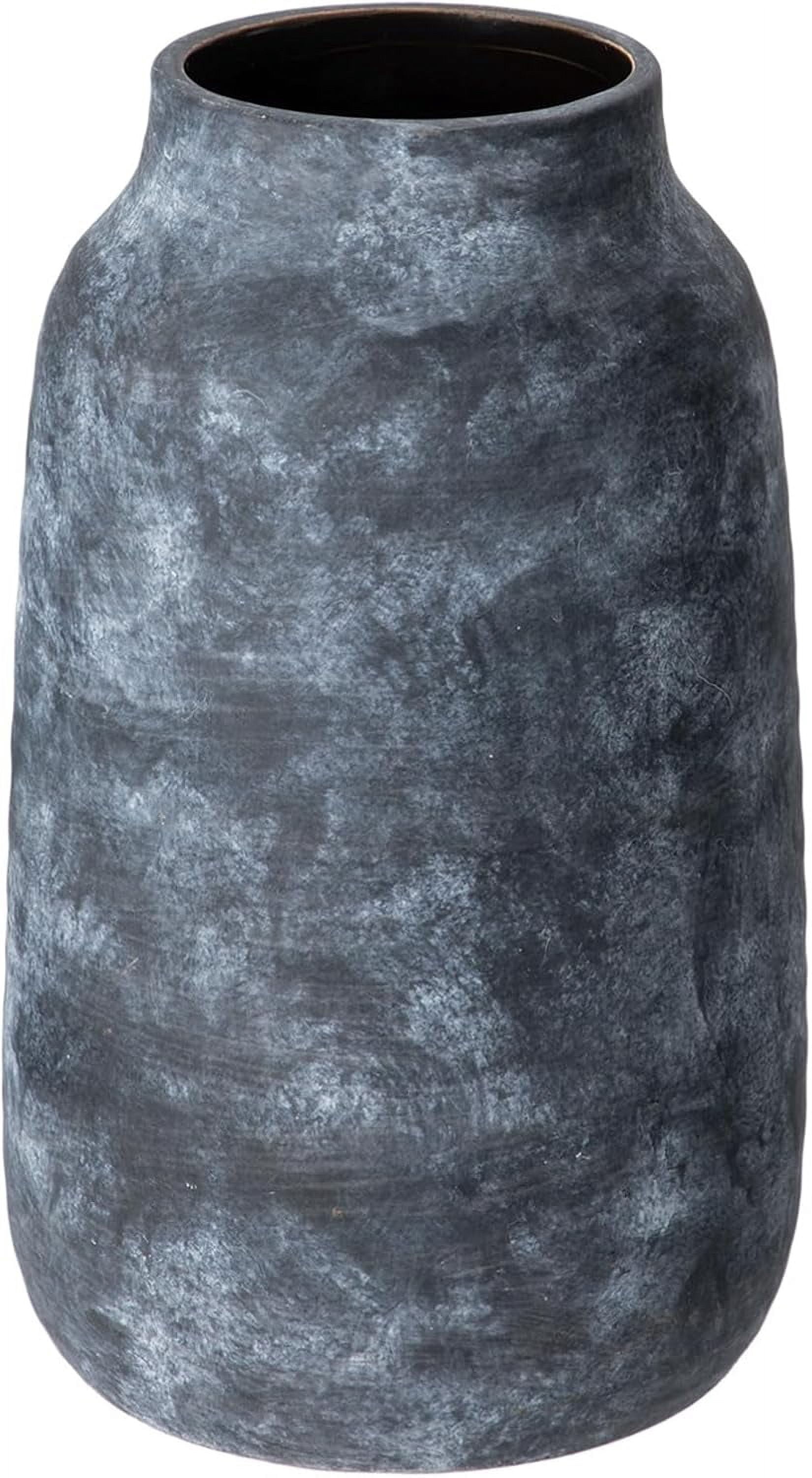 Tall Rustic Ceramic Vase 9.6” – Vintage Distressed Pottery Flower Vase ...