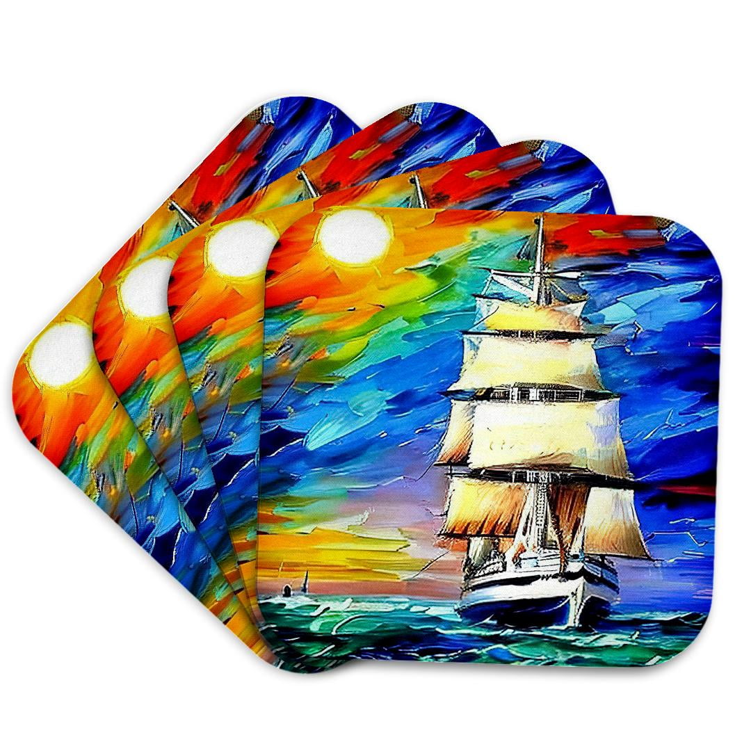 3drose, Tall Ship Digital Art. Cool Bark in Full Sail. Sun and Fresh ...