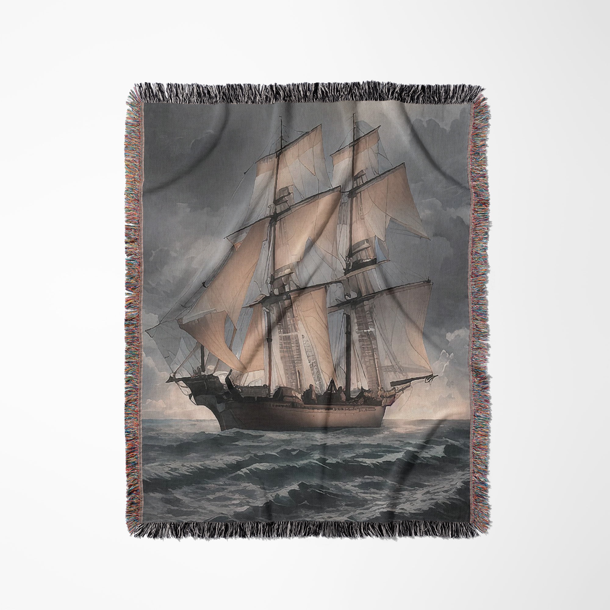 Tall Ship Digital Art. Fantasy Ship. Storm-Beaten But Brave And Cool ...