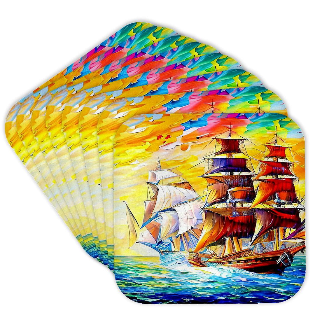 3drose, Tall Ship Digital Art. Two Ships at Set After the Battle at ...