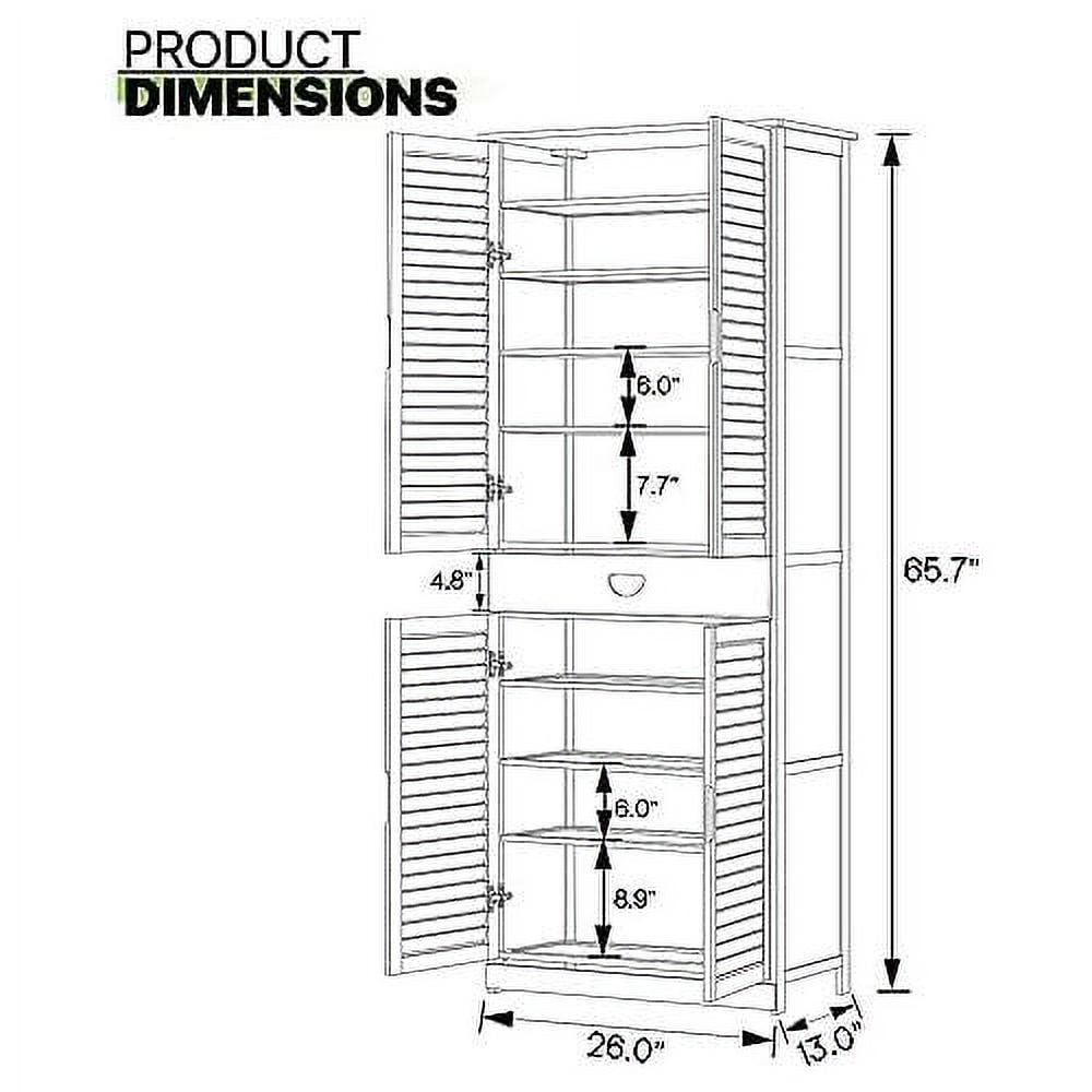 Tall Shoe Storage Cabinet With Shutter Doors & Drawer - Standing Shelf ...