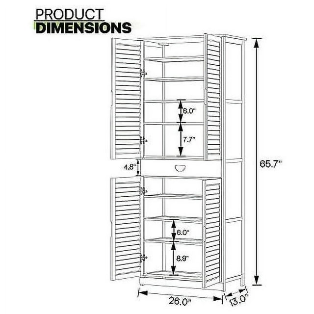 Tall Shoe Storage Cabinet With Shutter Doors & Drawer - Standing Shelf ...