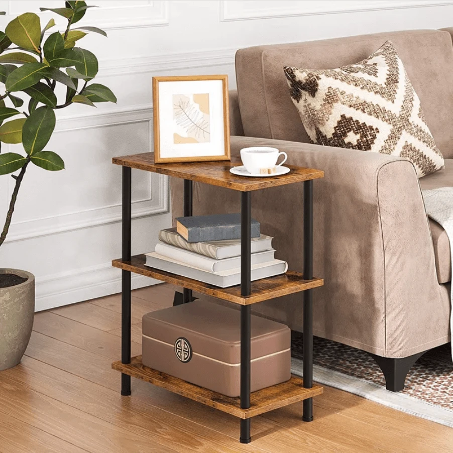 Tall Side Table, Industrial End Telephone Table With Adjustable Mesh ...
