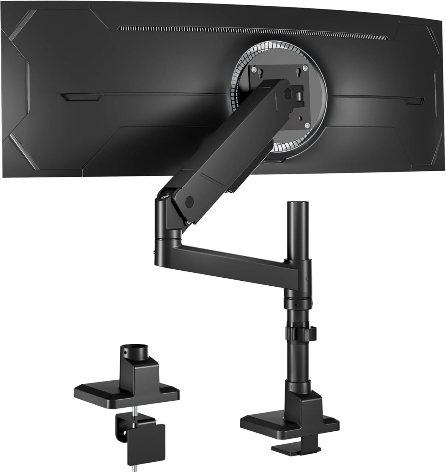 Tall Single Monitor Arm for 17 to 45 Inch Curved Screen Adjustable ...