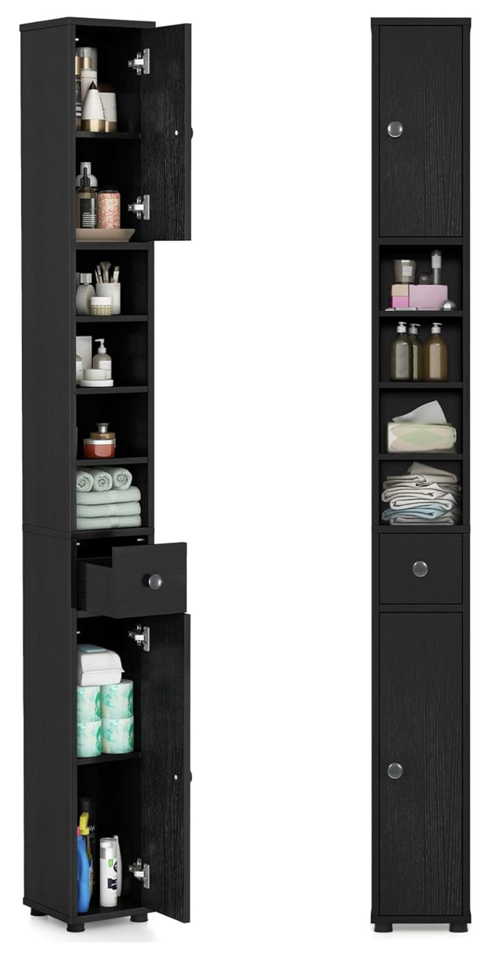 Tall Slim Bathroom Storage Cabinet, 71" Freestanding Bathroom Cabinet w ...