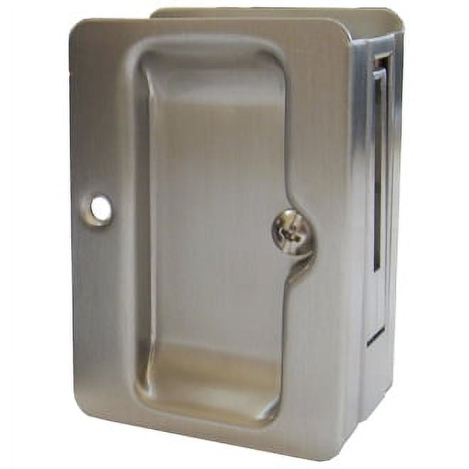 Tall Square Pocket Door Lock, Passage (Hall/Closet) Latch, Satin Nickel ...