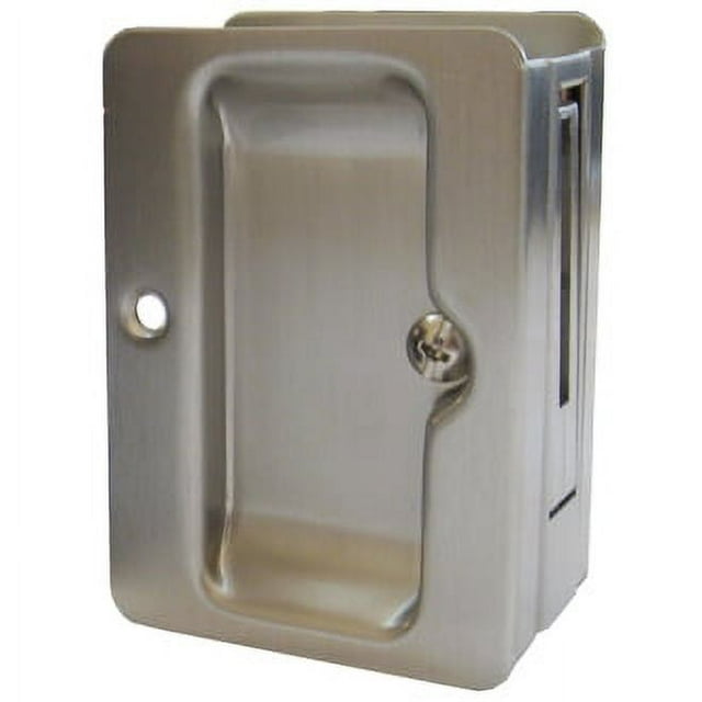 Tall Square Pocket Door Lock, Passage (Hall/Closet) Latch, Satin Nickel ...