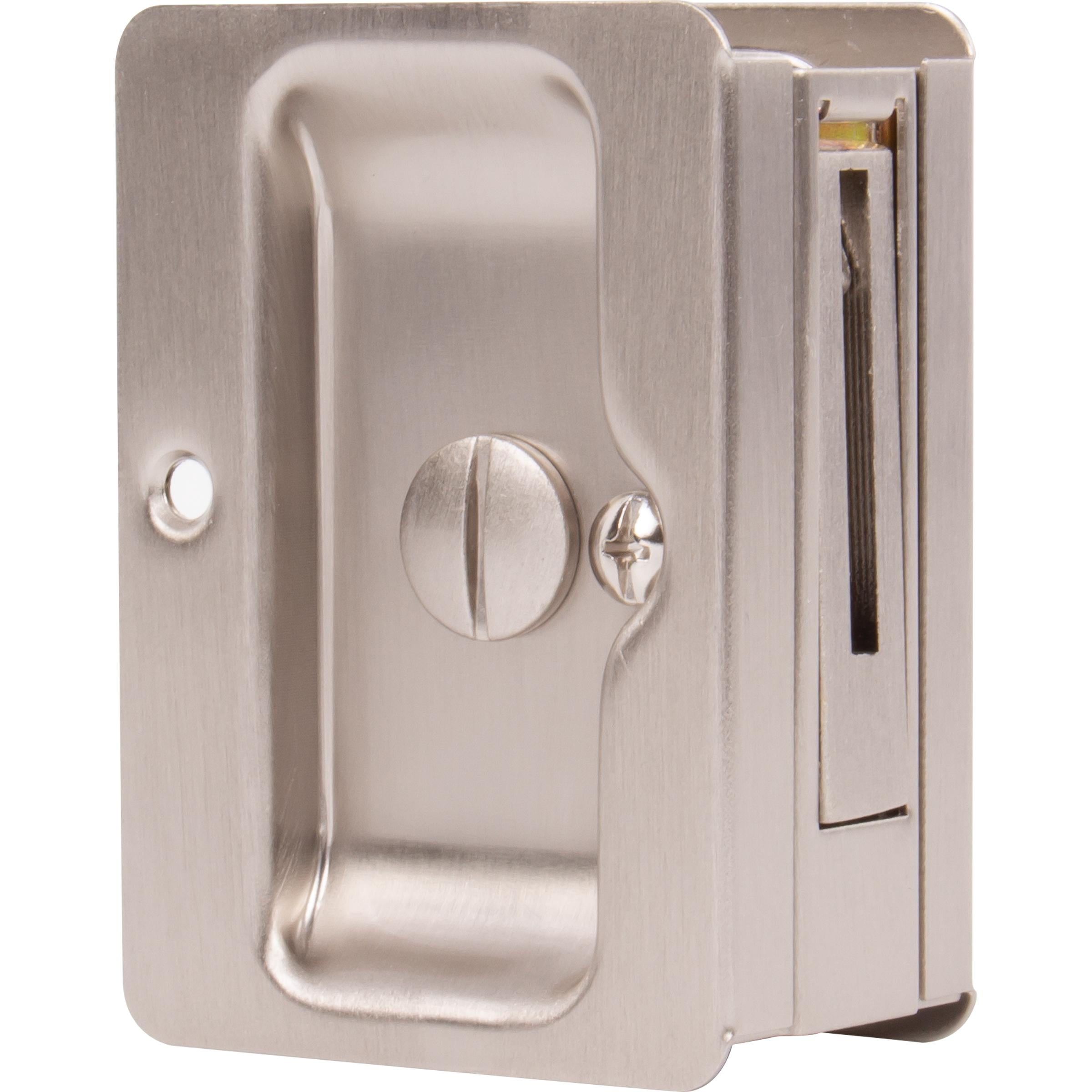 Tall Square Pocket Door Lock, Privacy (Bed/Bath) Latch, Satin Nickel by ...