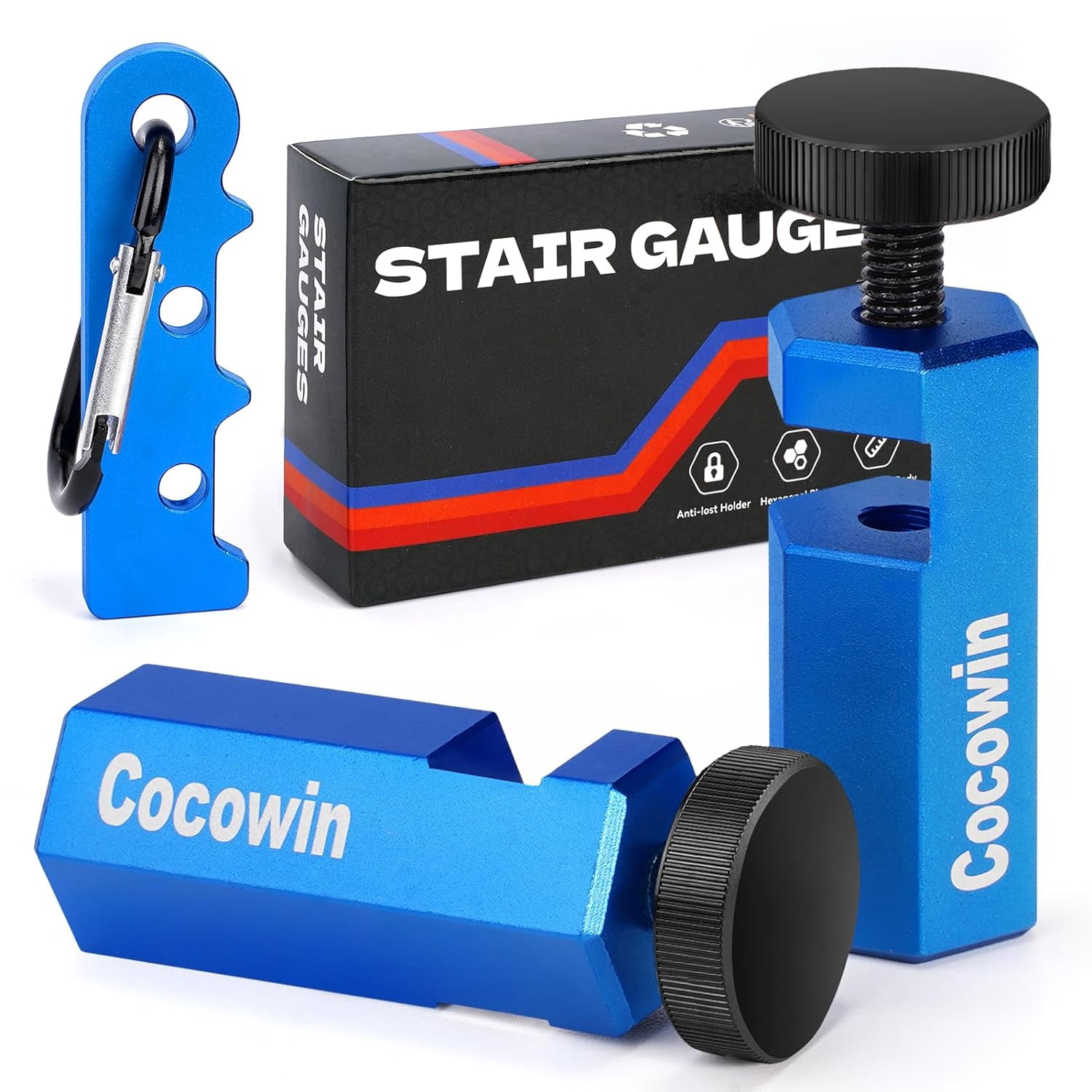 Tall Stair Gauges for Framing Square with Holder and Carabiner Stair ...