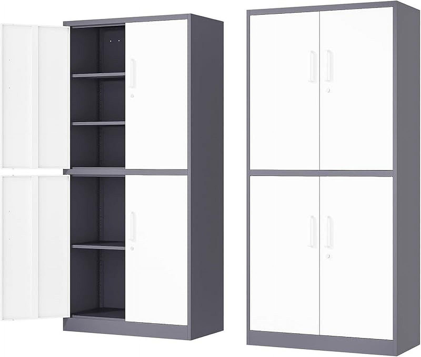 Tall Steel File Cabinets with Lockable Doors and Adjustable Shelves ...